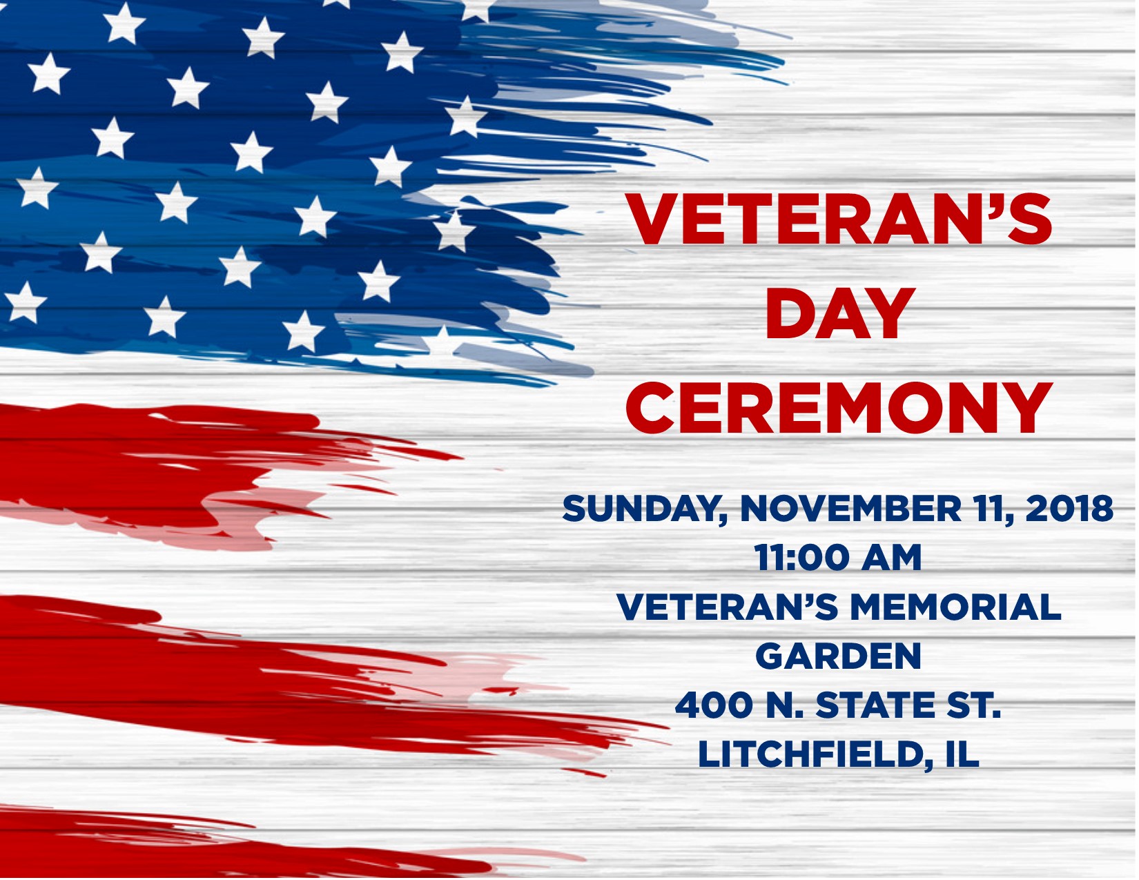 Veteran s Day Ceremony The Of Litchfield