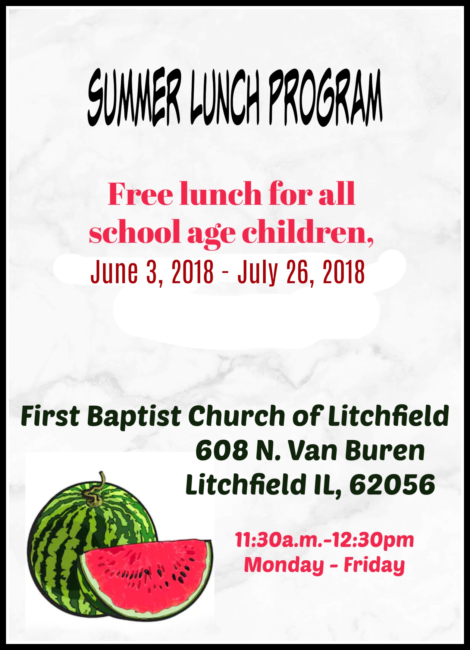 Summer Lunch Program - The City of Litchfield