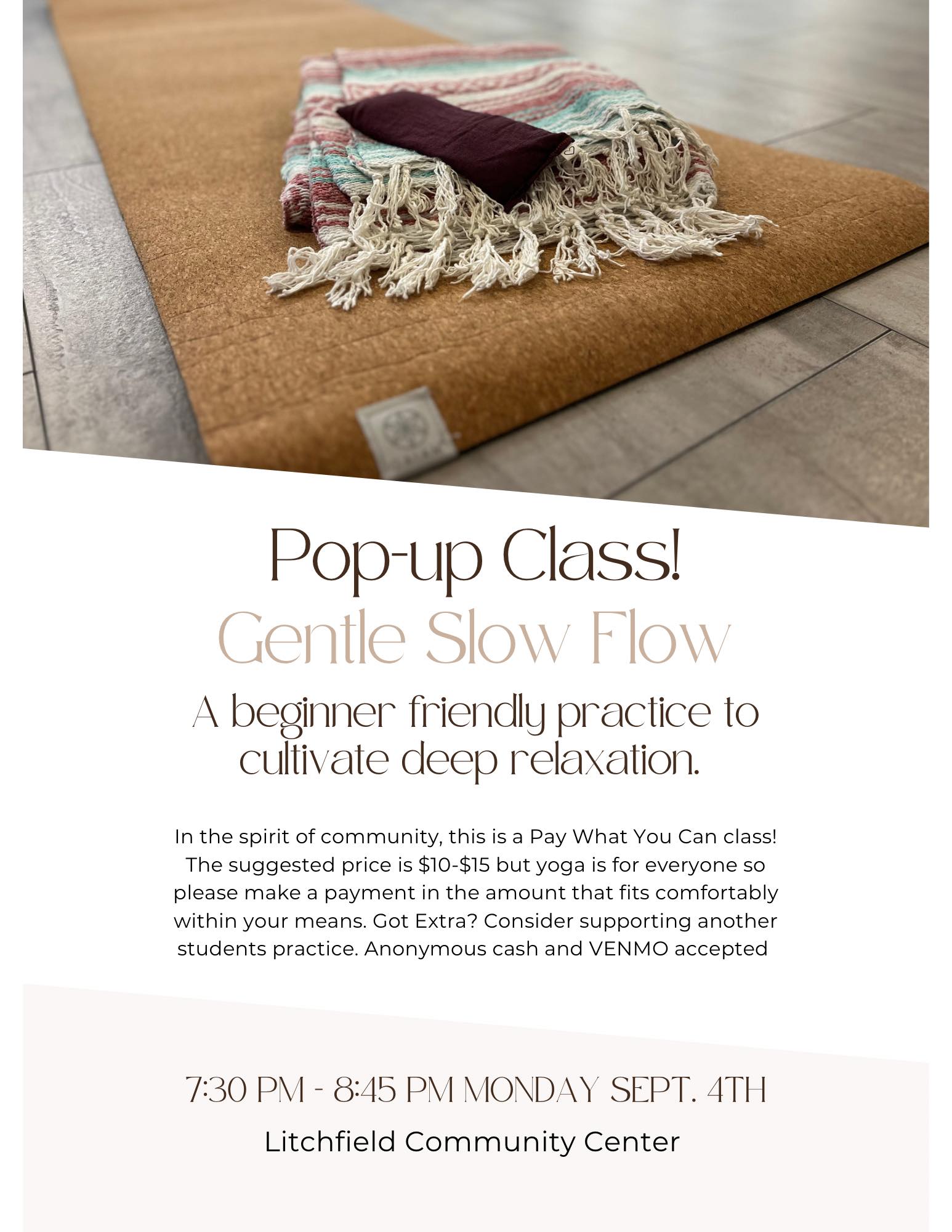 Gentle Slow Flow Pop-up Class - The City of Litchfield